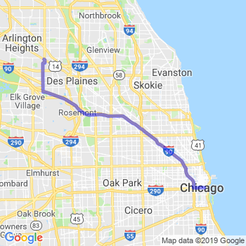 Limousine service between Mount Prospect, IL and O'Hare Midway airport