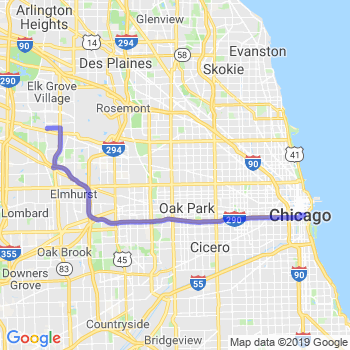 Limousine service between Wood Dale, IL and O'Hare Midway airport